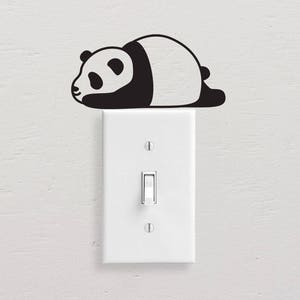 Panda Wall Decals, Panda Light Switch Decal, Simple Panda Vinyl Wall ...
