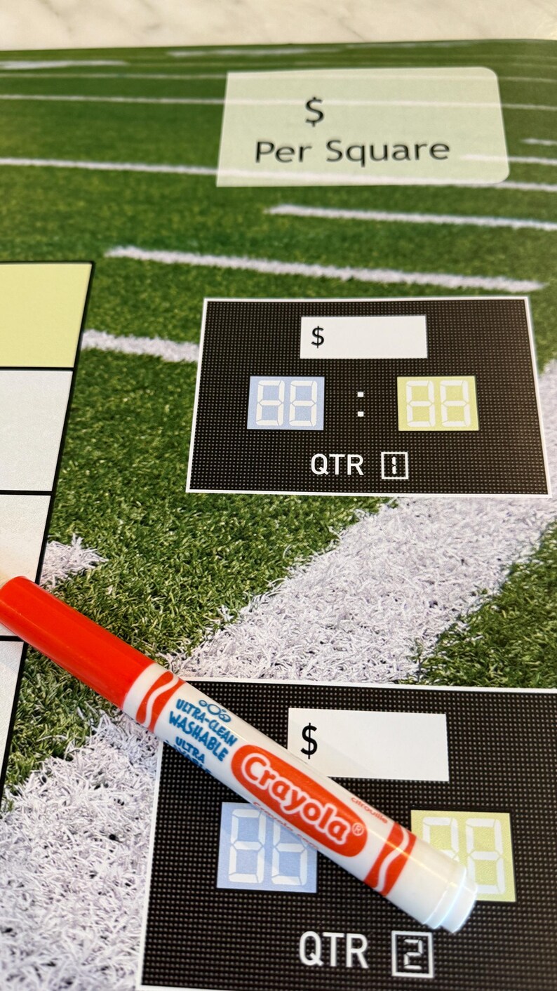 Football Squares Grid: Big Game Party Template (printable PDF) - Etsy