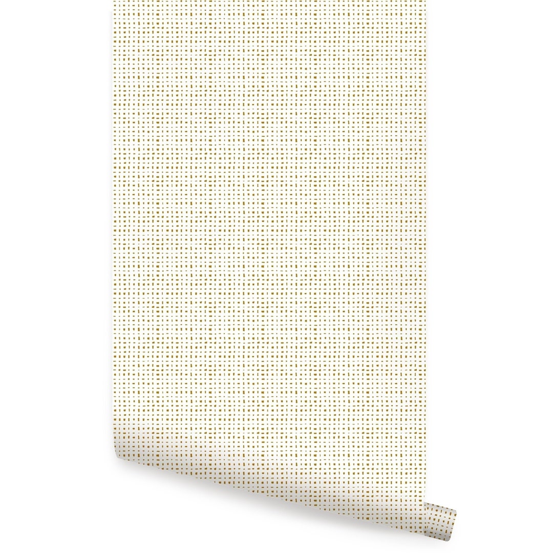 Burlap Hash Pattern, Gold, Wallpaper - Etsy