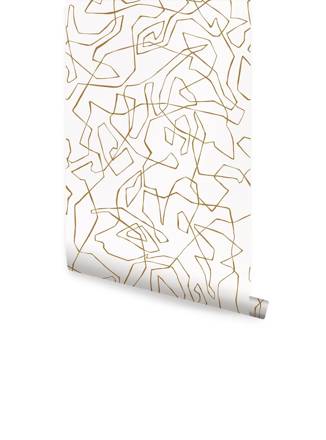 Entangled Lines Abstract Wallpaper, Gold, Wallpaper - Etsy