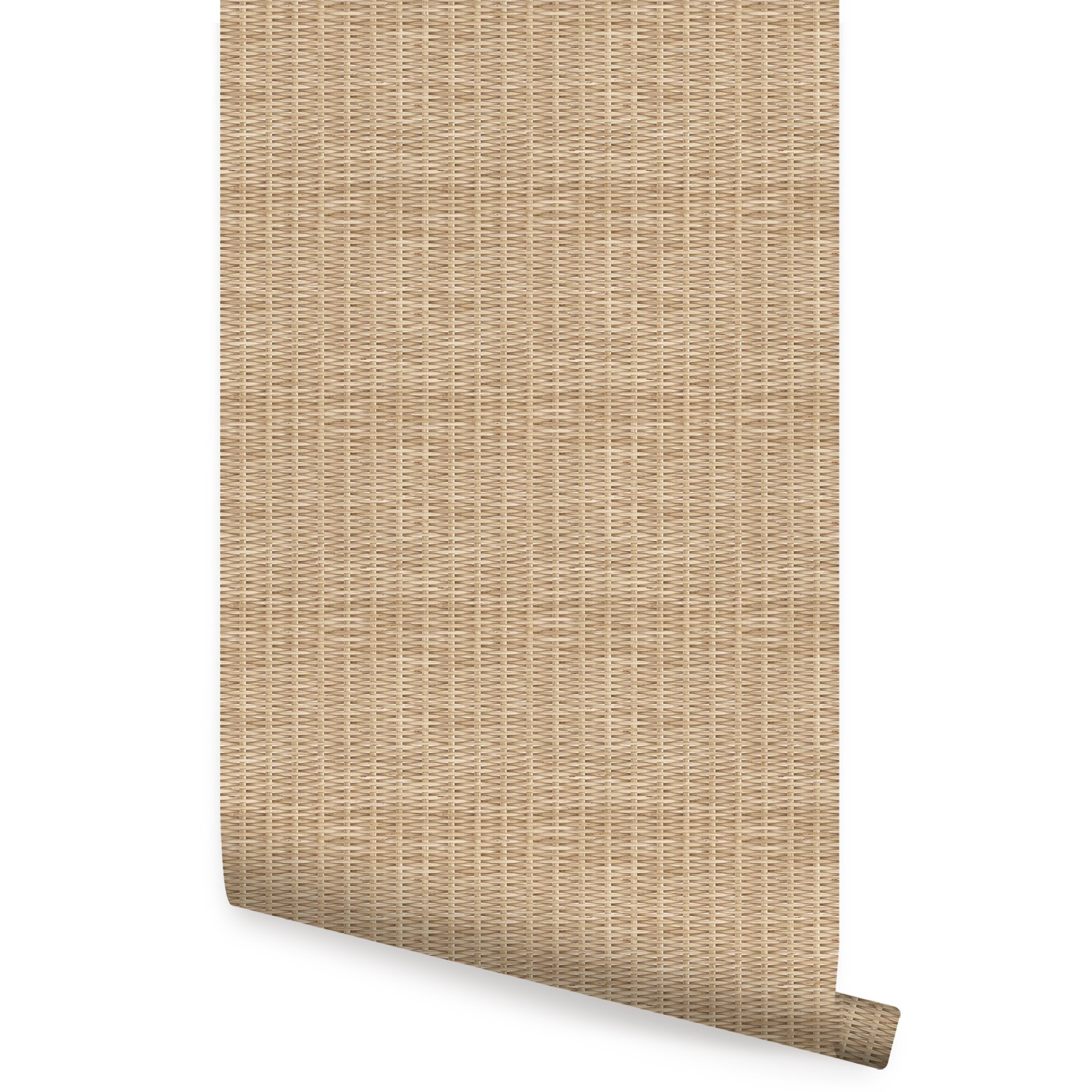 Rattan Weave Look, Natural, Wallpaper - Etsy