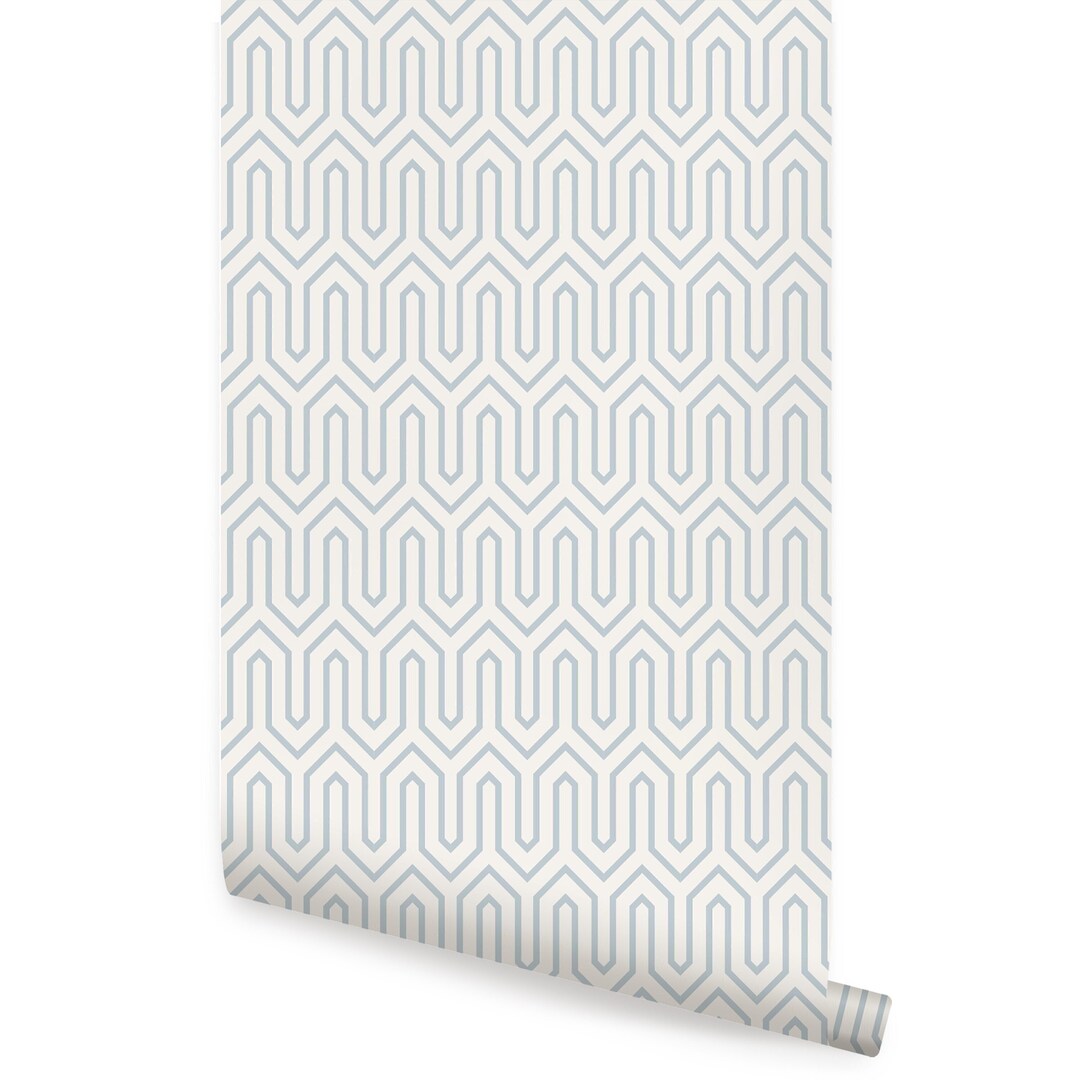 Wavelength, Dusky Blue, Wallpaper - Etsy