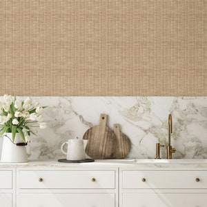 Rattan Weave Look, Natural, Wallpaper - Etsy