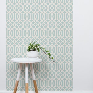 Modern Trellis Dusky Mint , Wallpaper - Etsy