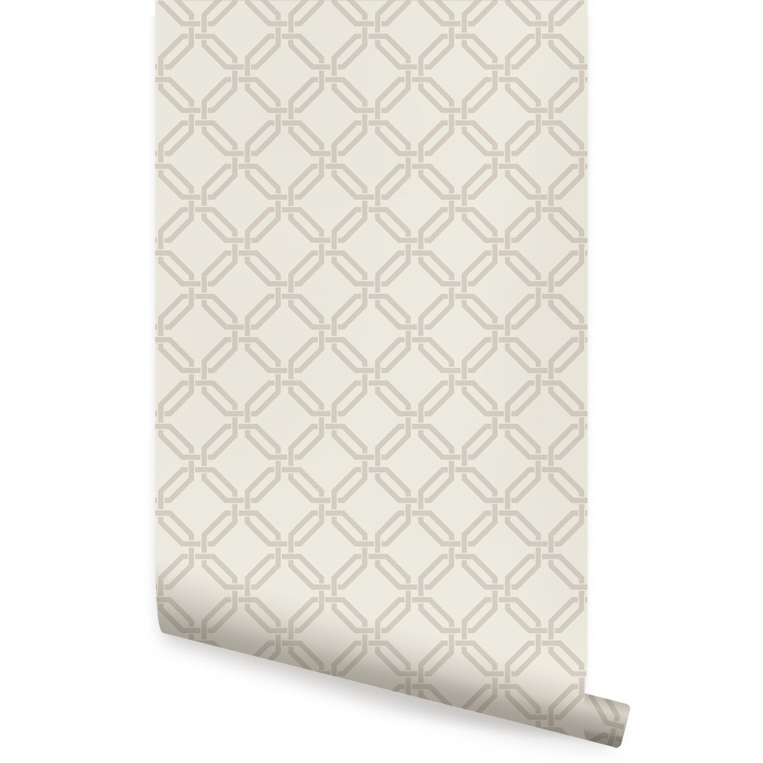Octagon Links, Beige, Peel and Stick Wallpaper - Etsy