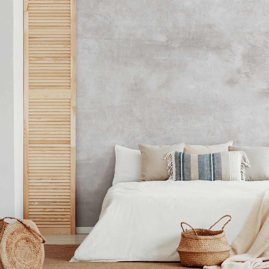 Venetian Plaster Faux Texture Mural Wallpaper, Urban Grey, Wallpaper - Etsy