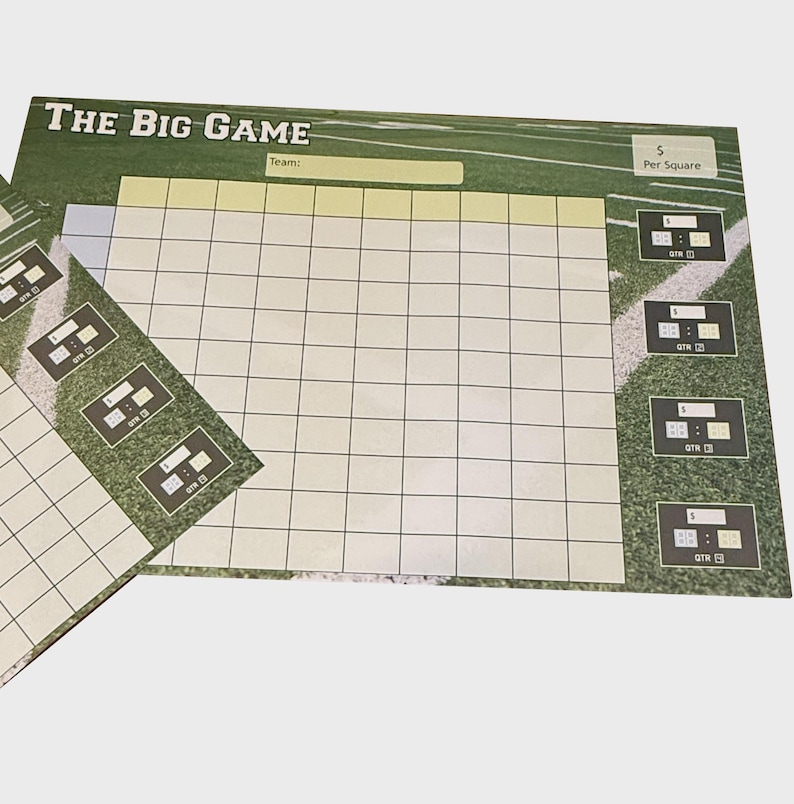 Reusable Football Squares Poster – Peel & Stick Game Day Chart - Office ...