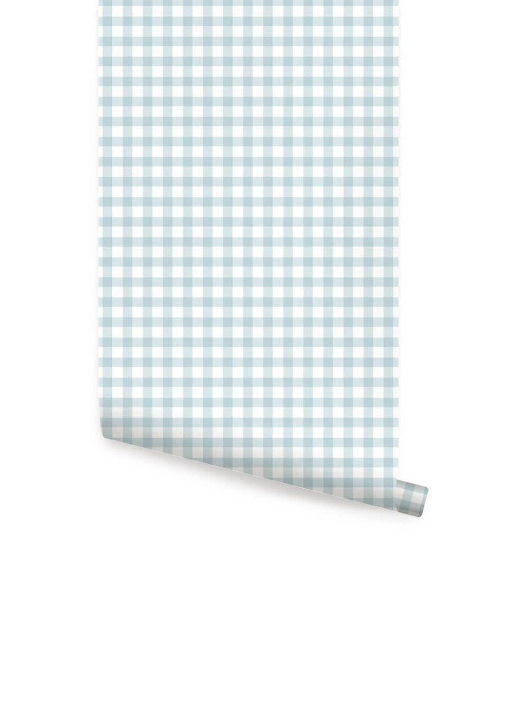 Gingham Check Pattern Dusky Blue , Wallpaper - Etsy