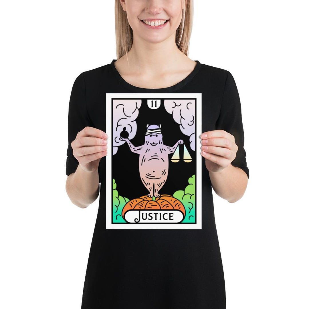 Capybara Tarot Card, Justice Poster - Etsy