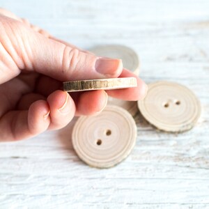 5 Beautiful Handmade Wood Buttons, Round Driftwood Buttons for Sewing ...