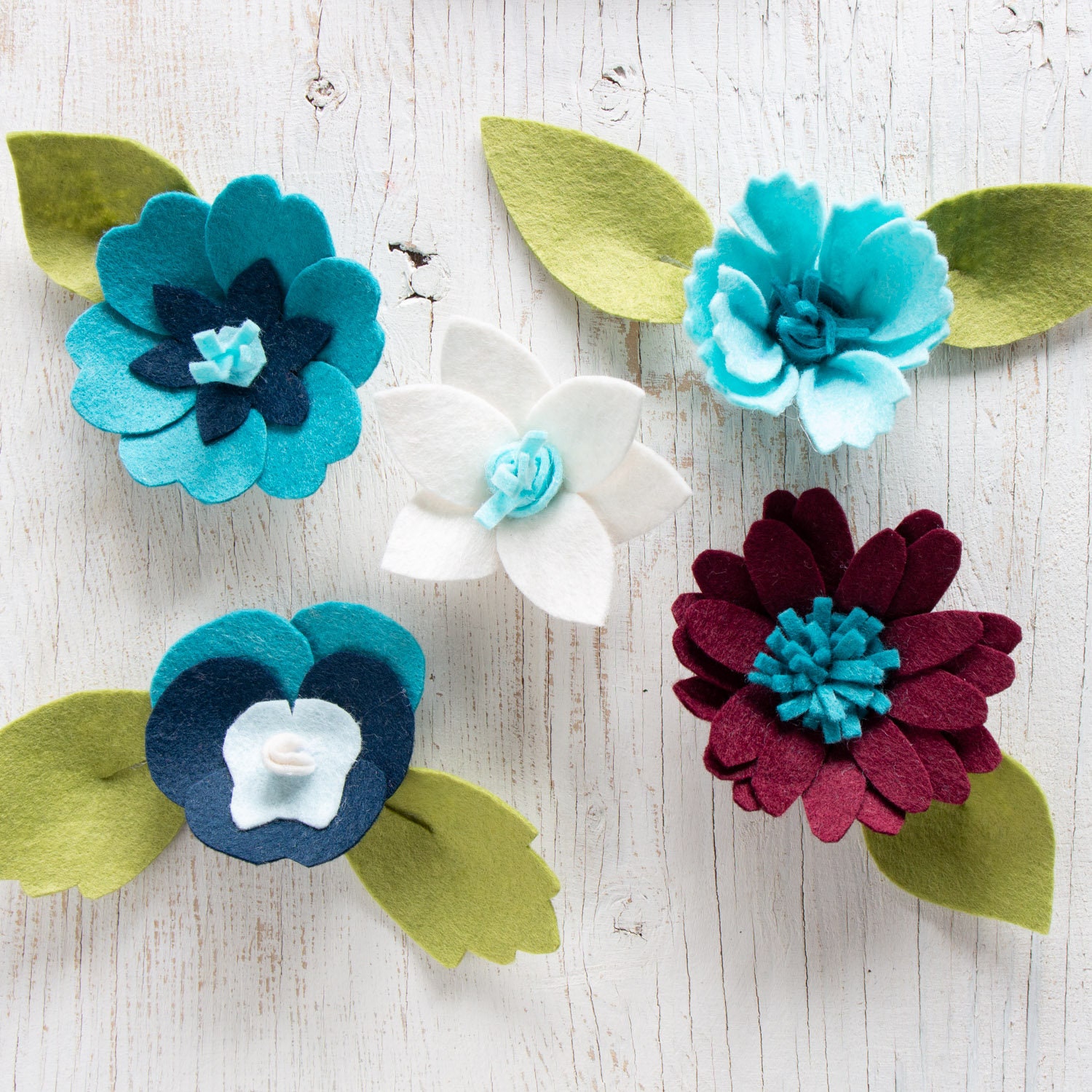 Felt Flower SVG Files for Cricut Silhouette Floral Cut File - Etsy ...