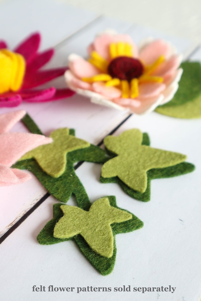 Felt Leaf PATTERNS Template; 10 No-sew Felt or Paper Foliage; Pattern ...
