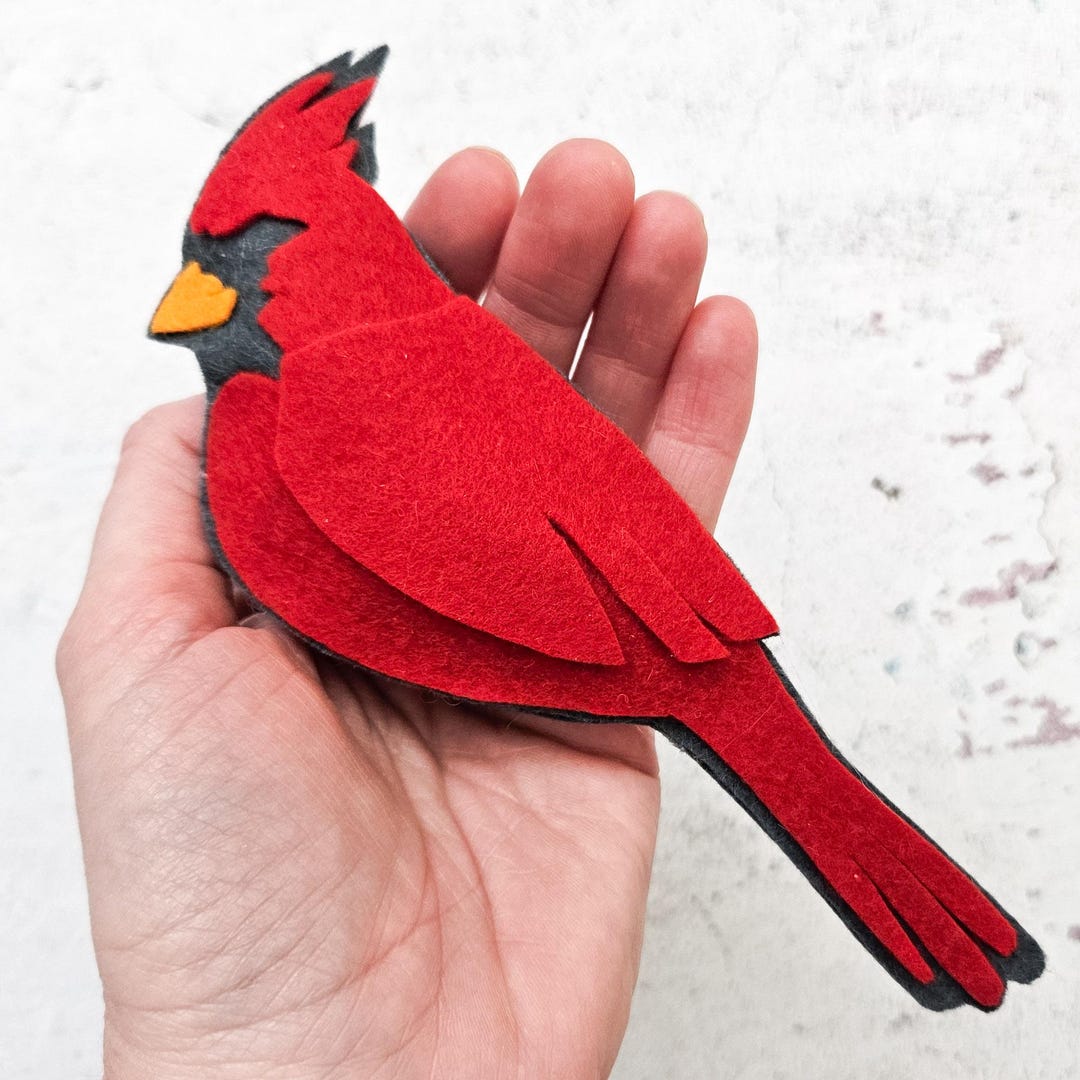 Felt Cardinal Pattern | SVG PDF PNG Digital Cut File | Printable No-sew ...