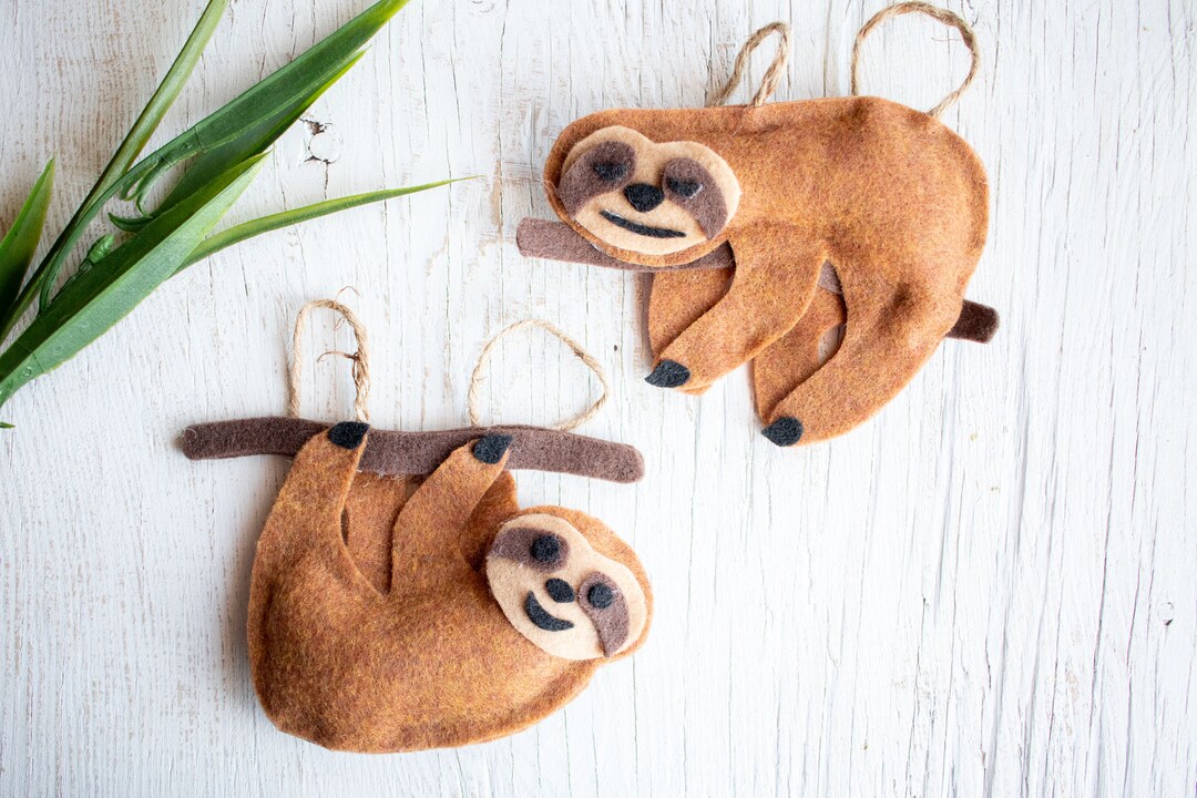 Sloth Felt Ornament Pattern; SVG PDF PNG Digital Cut File; Printable No ...