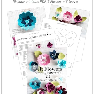 Felt Flower SVG Files for Cricut, Silhouette; Floral Cut File Pattern ...