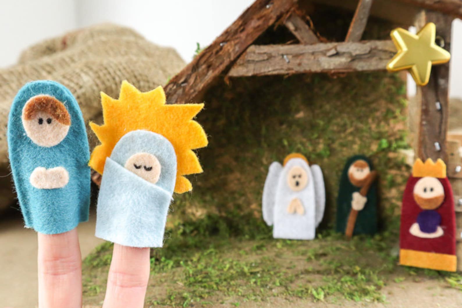 10 Nativity Finger Puppet Characters PATTERN Felt Ornaments | Etsy
