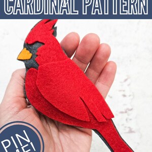 Felt Cardinal Pattern | SVG PDF PNG Digital Cut File | Printable No-sew ...