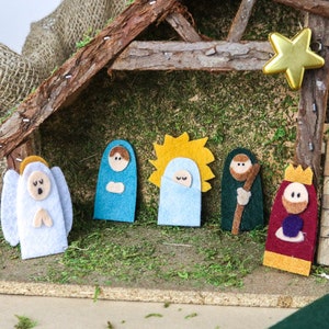 10 Nativity Finger Puppet Characters PATTERN Felt Ornaments, PDF No Sew ...