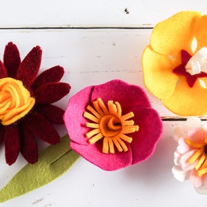 Felt Flower PATTERNS Template 3; 5 No-sew Felt or Paper Flowers ...