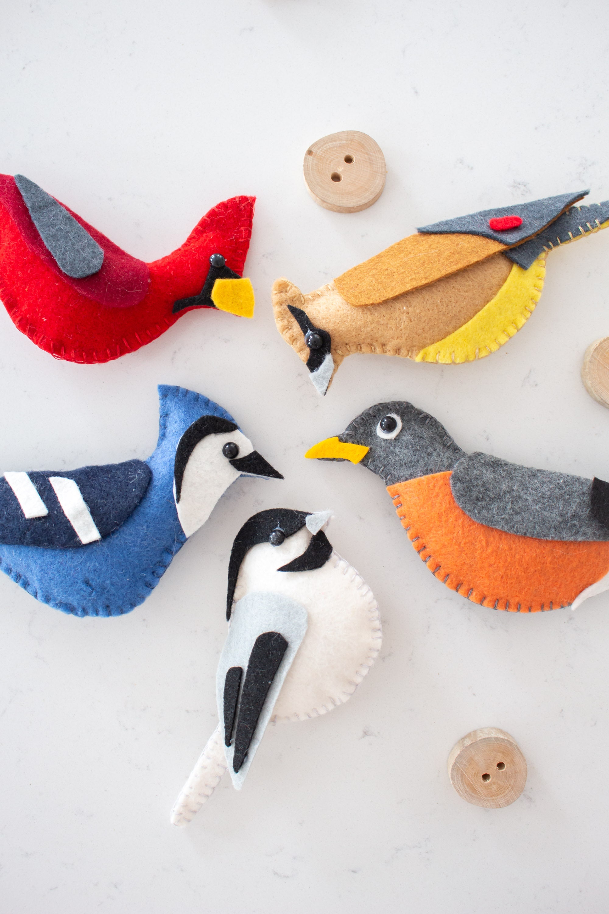 Felt Bird Patterns | SVG PDF PNG Digital Cut File | Printable No-sew ...