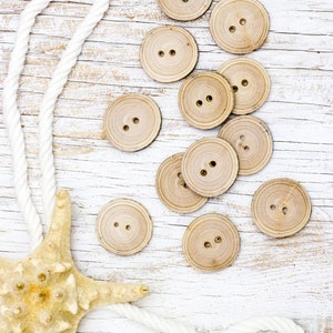 5 Beautiful Handmade Wood Buttons, Round Driftwood Buttons for Sewing ...