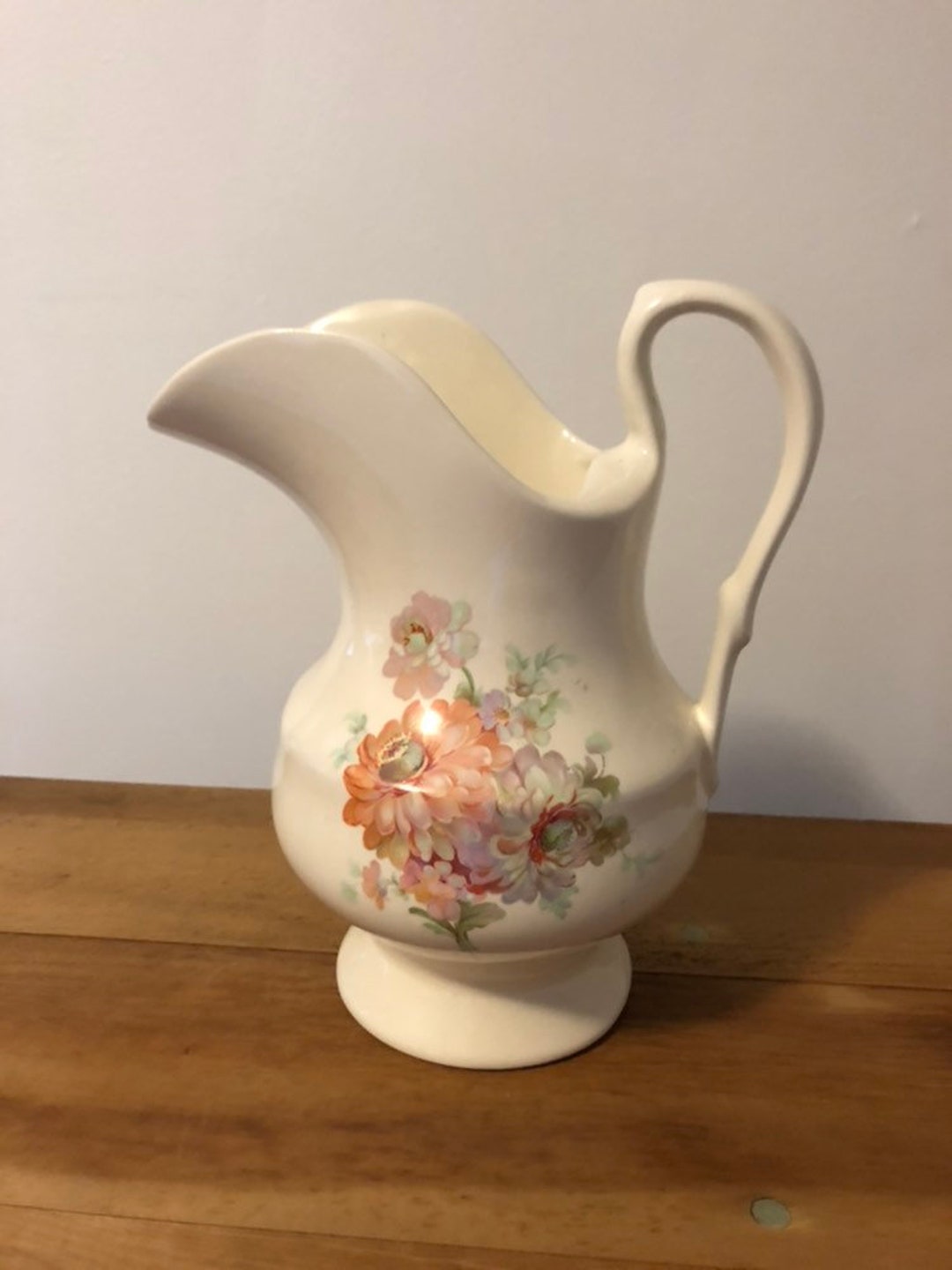 Beautiful Floral Pitcher - Etsy