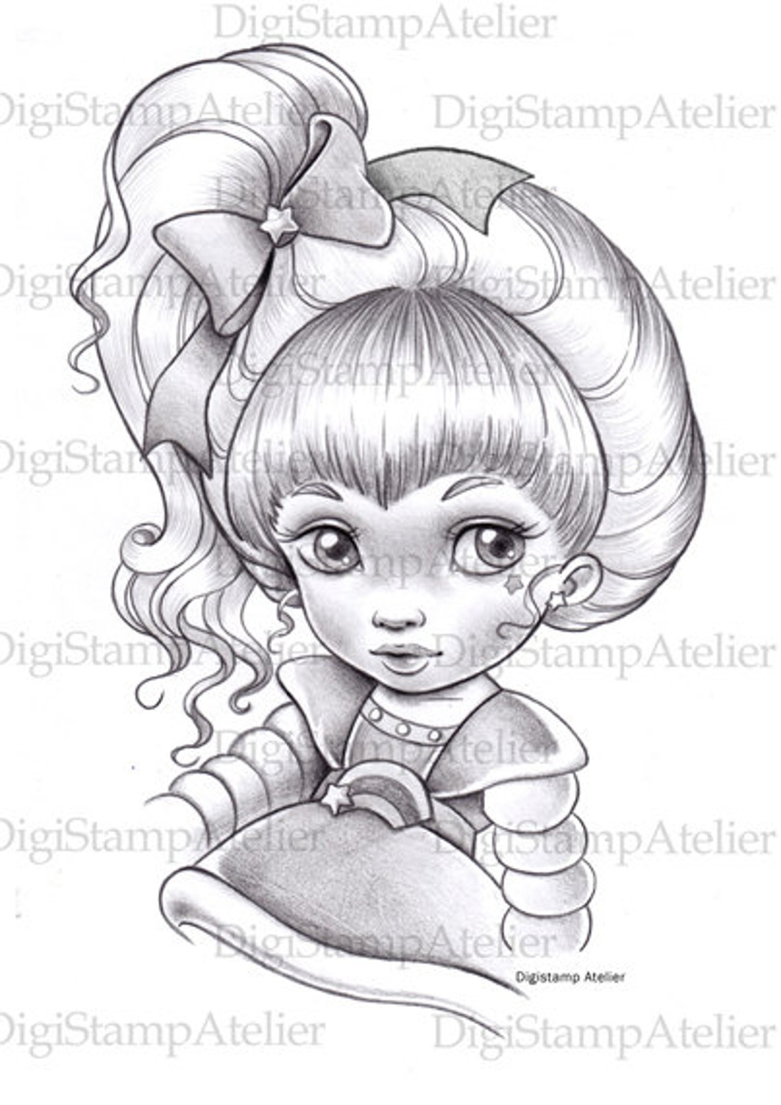 Rainbow Girl Tribute. INSTANT DOWNLOAD Digital Digi Stamps. | Etsy