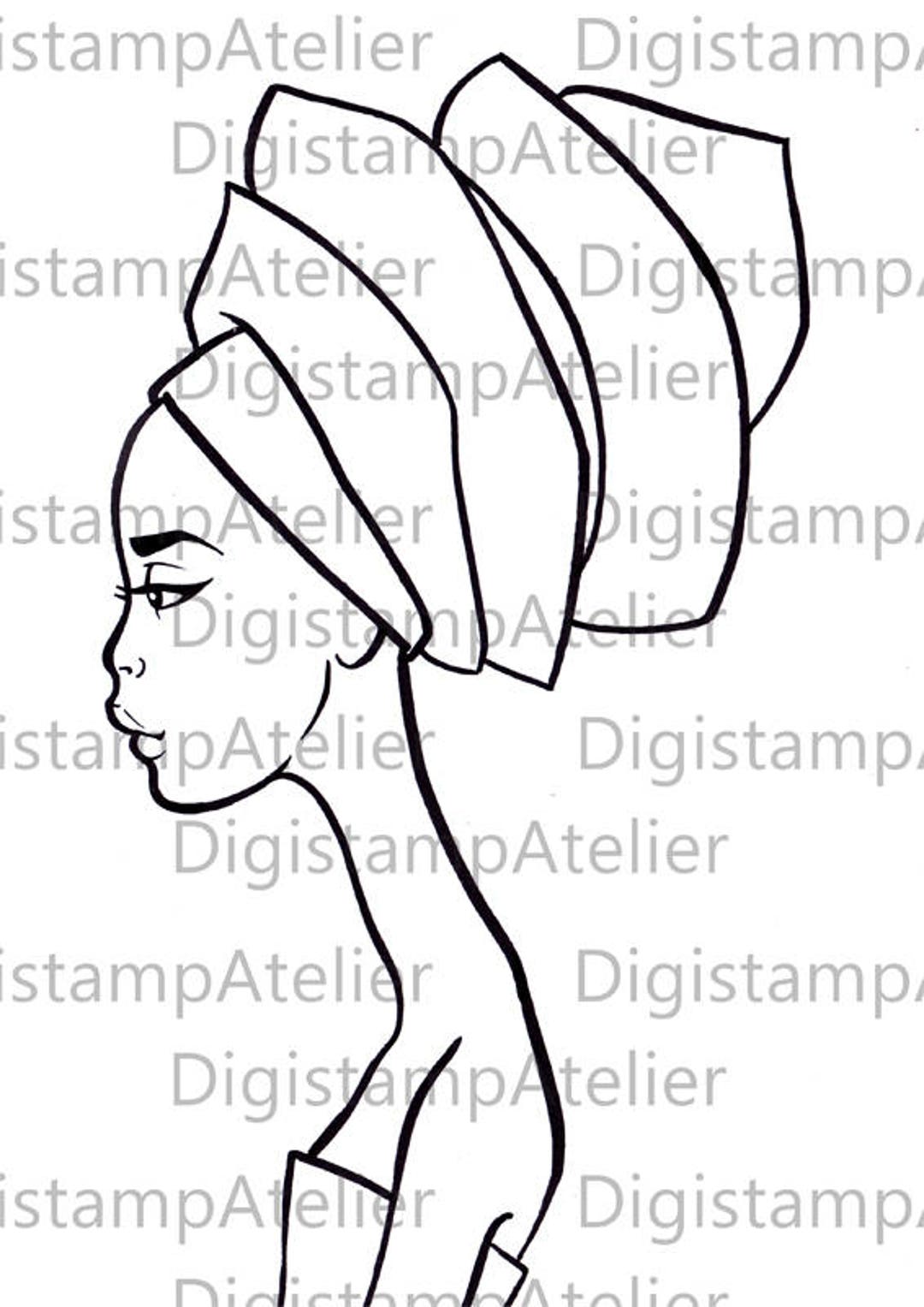 Black Girl 2. INSTANT DOWNLOAD Digital Digi Stamps - Etsy