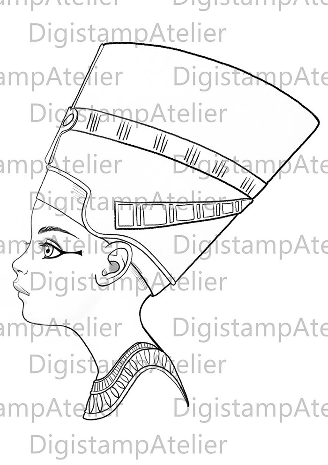 Nefertiti. INSTANT DOWNLOAD Digital Digi Stamps - Etsy