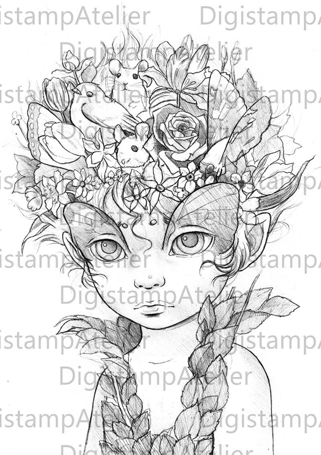 Elf King Coloring Page. INSTANT DOWNLOAD Digital Digi Stamps - Etsy