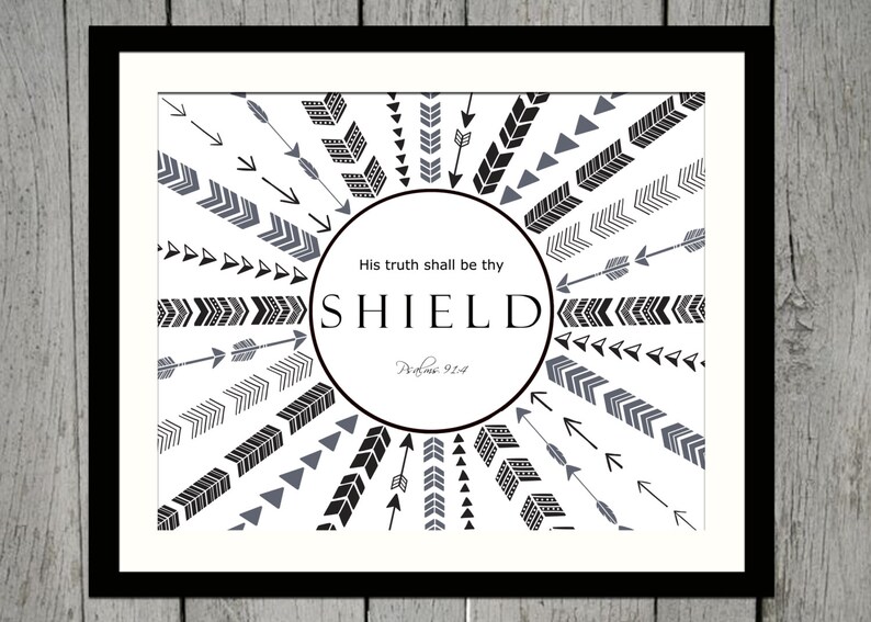 His Truth Shall Be Thy Shield 8 X 10 Print Arrows - Etsy