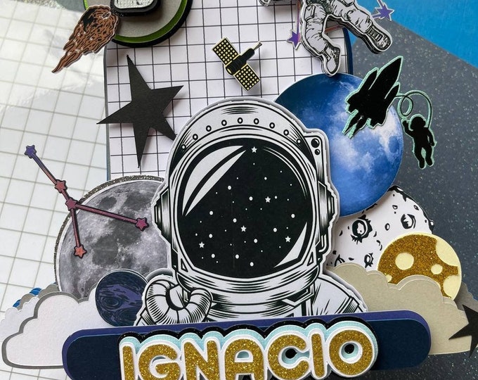 Outer Space Cake Topper, Space Birthday Topper, Astronaut Cake Topper ...