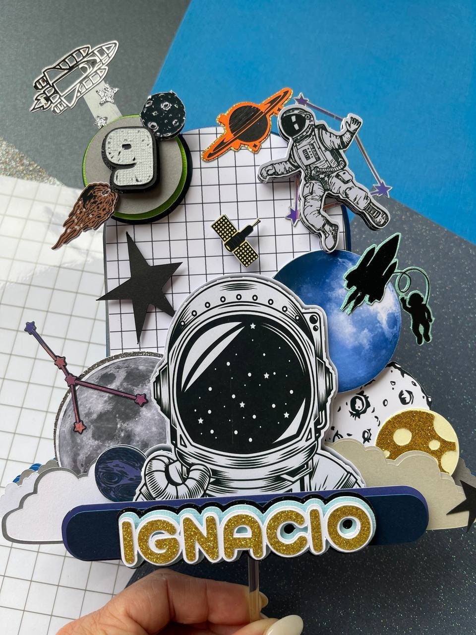 Outer Space Cake Topper Space Birthday Topper Astronaut Cake - Etsy