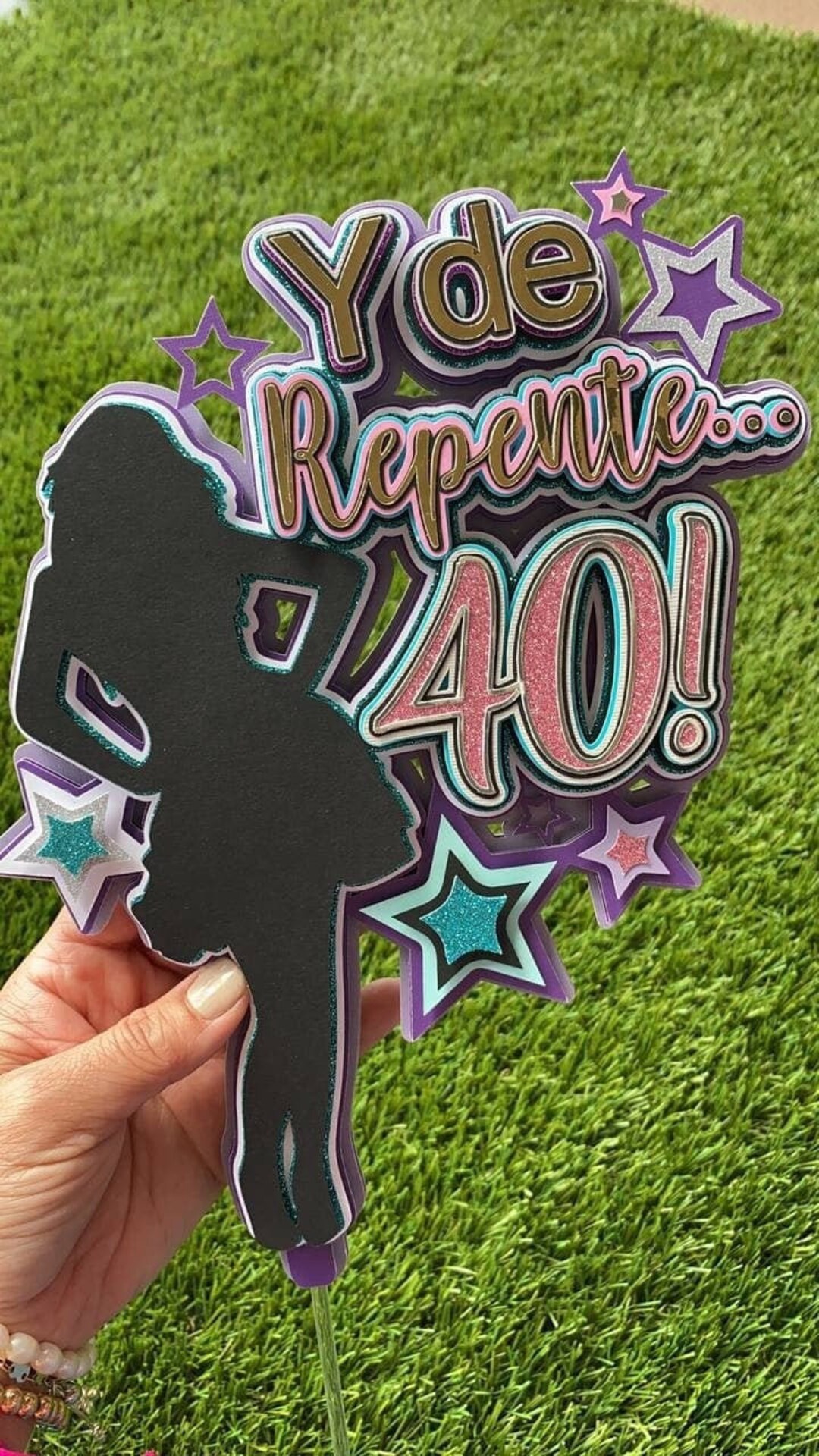 40th Birthday Cake Topper 40th Cake Topper Happy 40th Birthday Topper ...