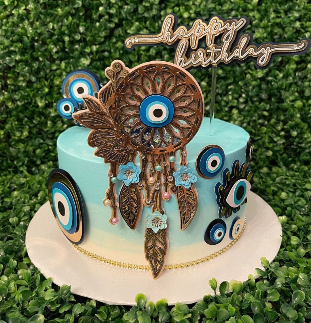 Evil Eye Cake Topper/ Evil Eye Topper/ Evil Eye Birthday Topper/ Evil ...