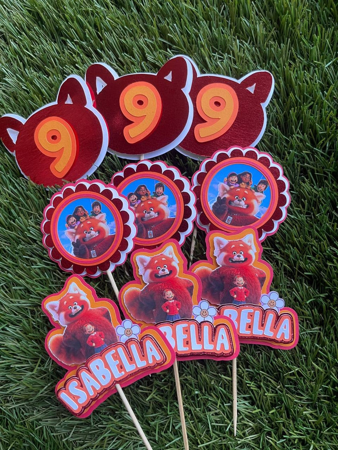 Cupcake Topper Turning Red/ Turning Red Cupcake Toppers/ Turning Red ...