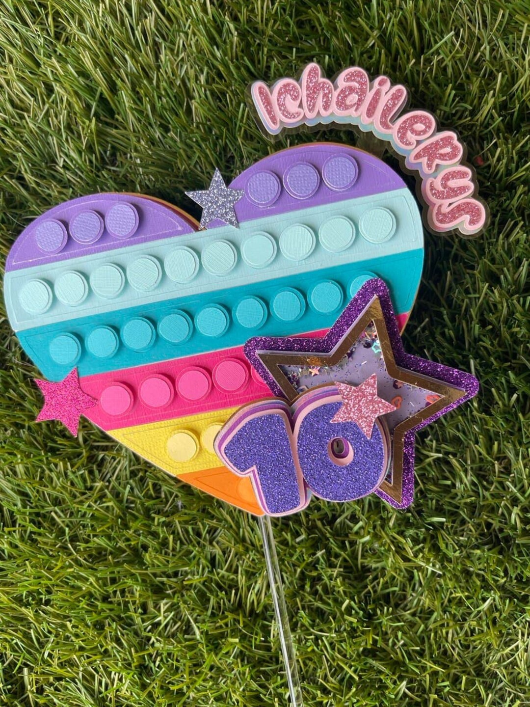 Pop It Cake Topper Pop It Star Pop It Birthday Cake Topper Pop It Heart ...