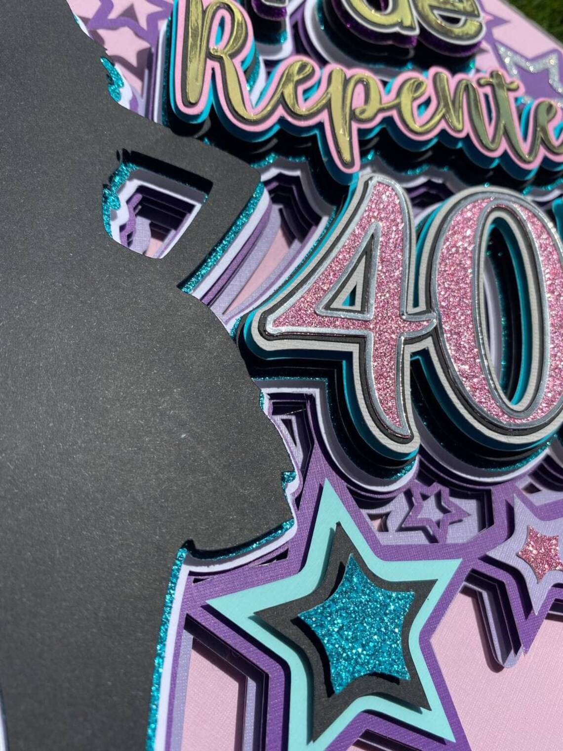 40th Birthday Cake Topper 40th Cake Topper Happy 40th - Etsy