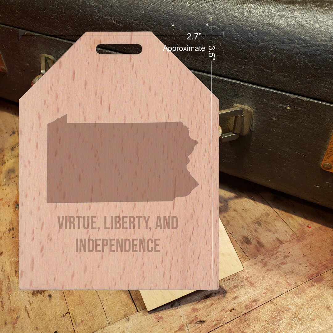 BOLD Pennsylvania State Motto - Beautiful Wooden ID Name Tag Custom ...