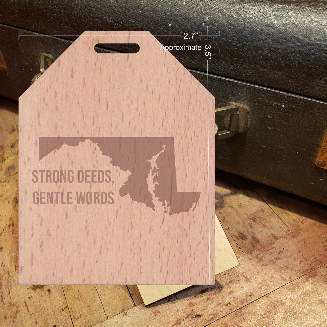 BOLD Maryland State Motto - Beautiful Wooden ID Name Tag Custom Made ...