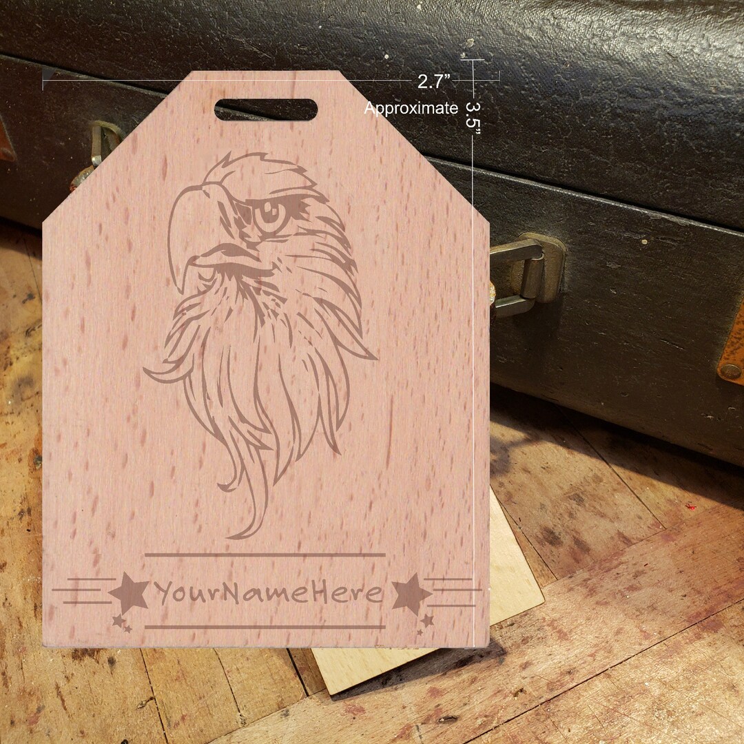 BOLD Children's Eagle Name Tag - Beautiful Wooden ID Name Tag Custom ...