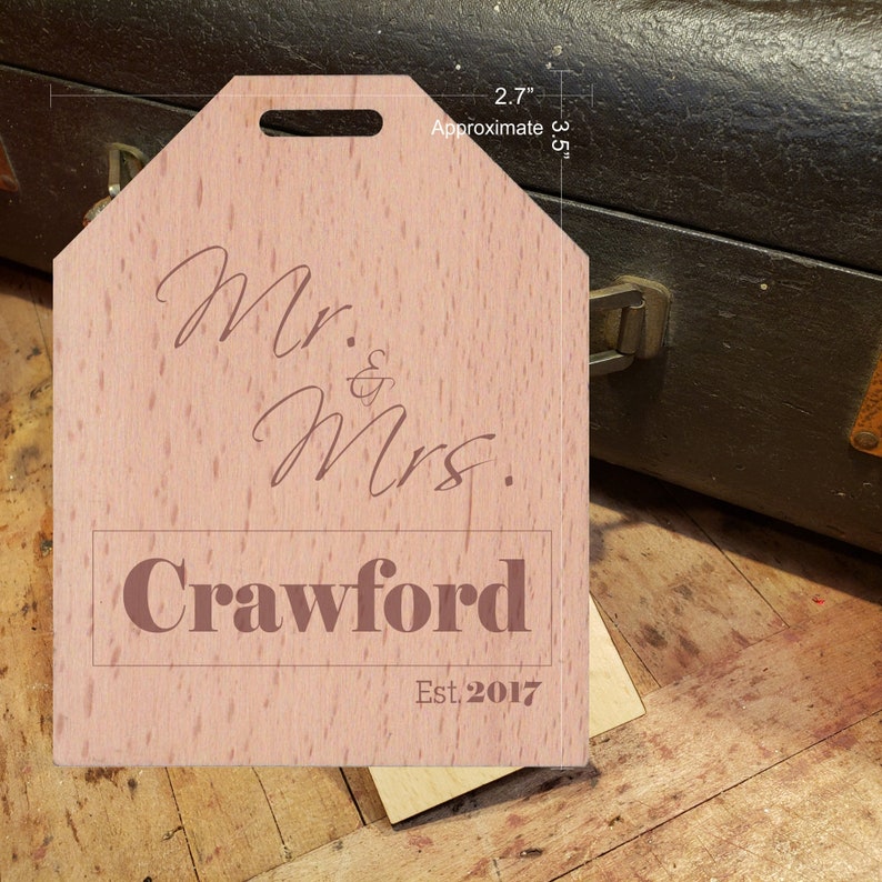 Mr & Mrs Style 2 - Beautiful Wooden ID Name Tag Custom Made With ...