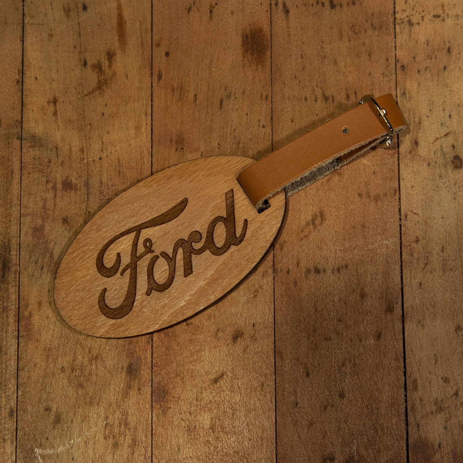 Classic Ford Logo - Beautiful Wooden ID Name Tag Custom Made With Your ...