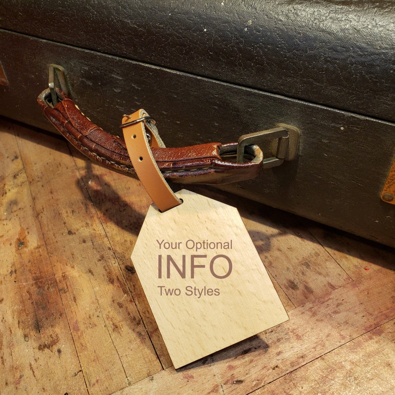 Mr & Mrs Style 2 Beautiful Wooden ID Name Tag Custom Made With Optional ...