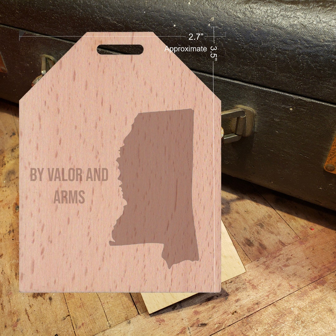 BOLD Mississippi State Motto - Beautiful Wooden ID Name Tag Custom Made ...