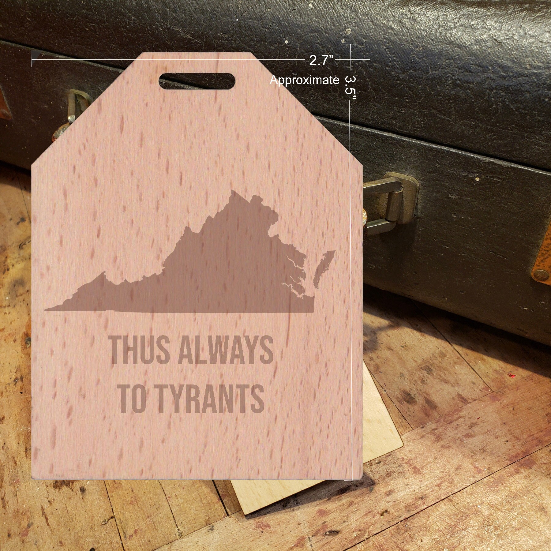 BOLD Virginia State Motto - Beautiful Wooden ID Name Tag Custom Made ...