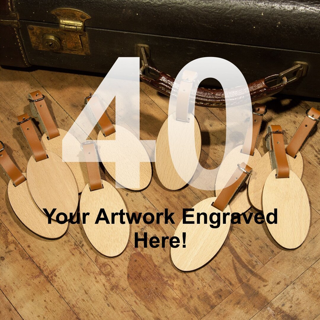 40 CUSTOM MADE With Your Artwork - Beautiful Wooden Oval ID Name Tag ...