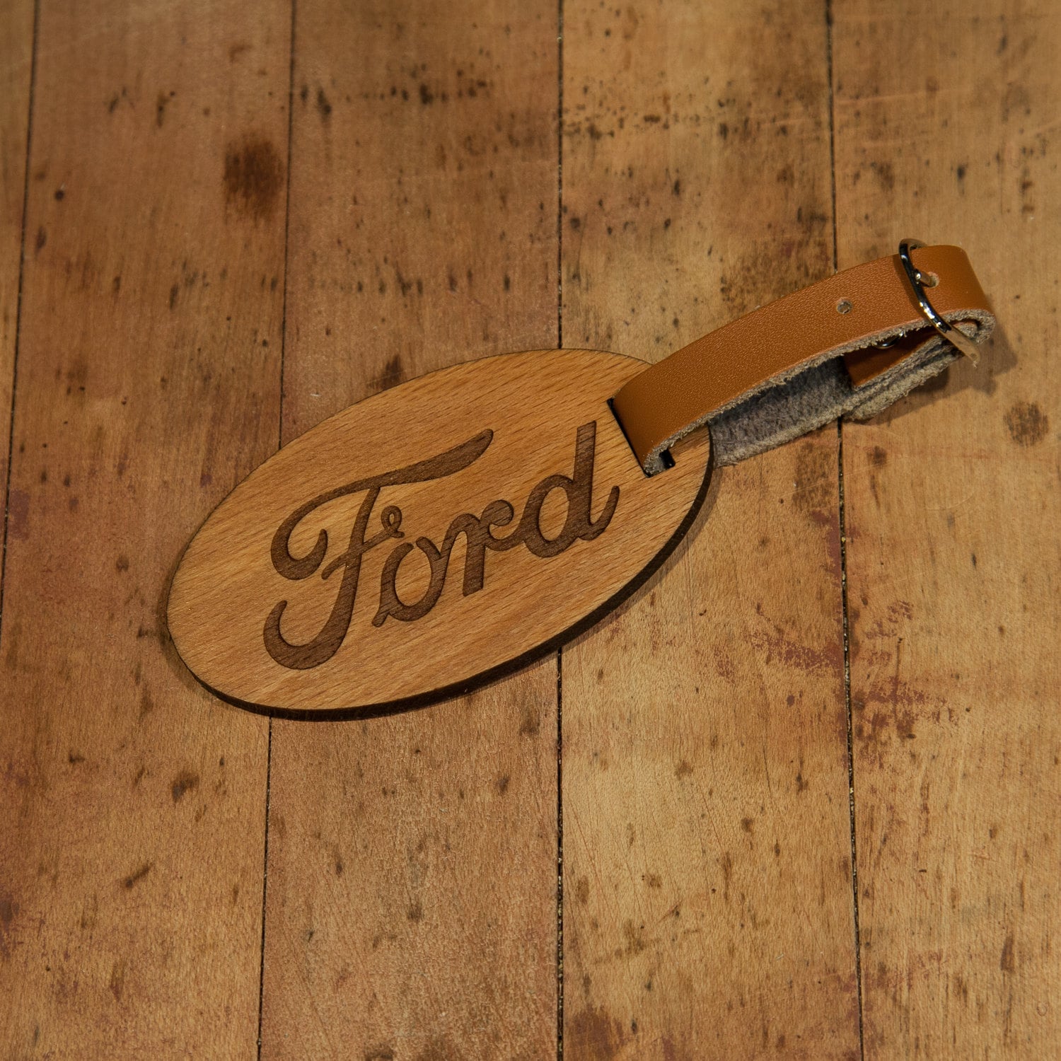 Classic Ford Logo - Beautiful Wooden ID Name Tag Custom Made With Your ...