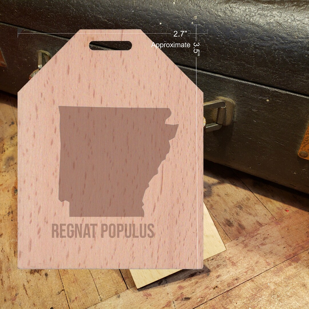 BOLD Arkansas State Motto - Beautiful Wooden ID Name Tag Custom Made ...