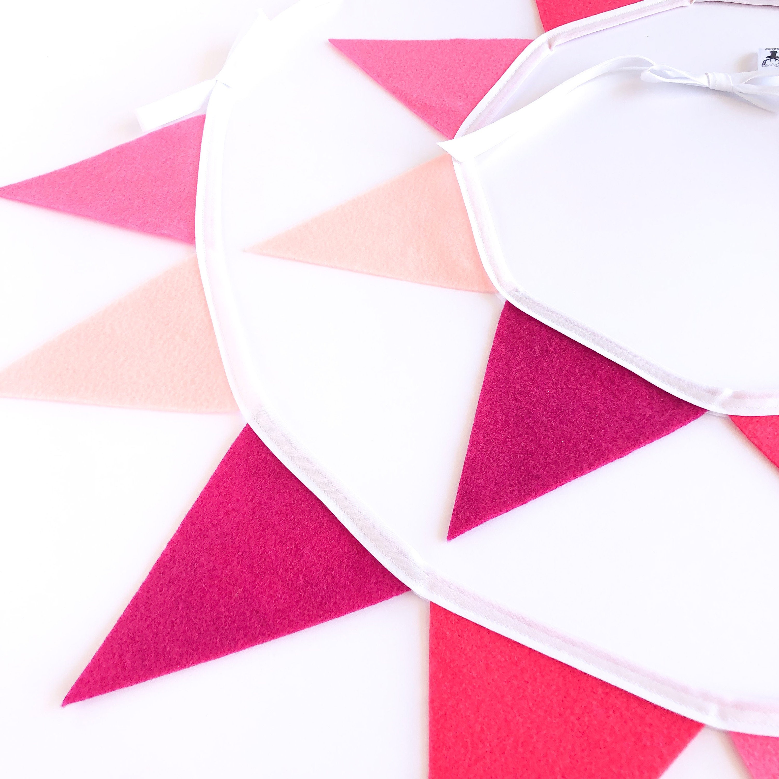 Pink Felt Pennant Bunting Banner Pink Triangle Pennant Flag - Etsy